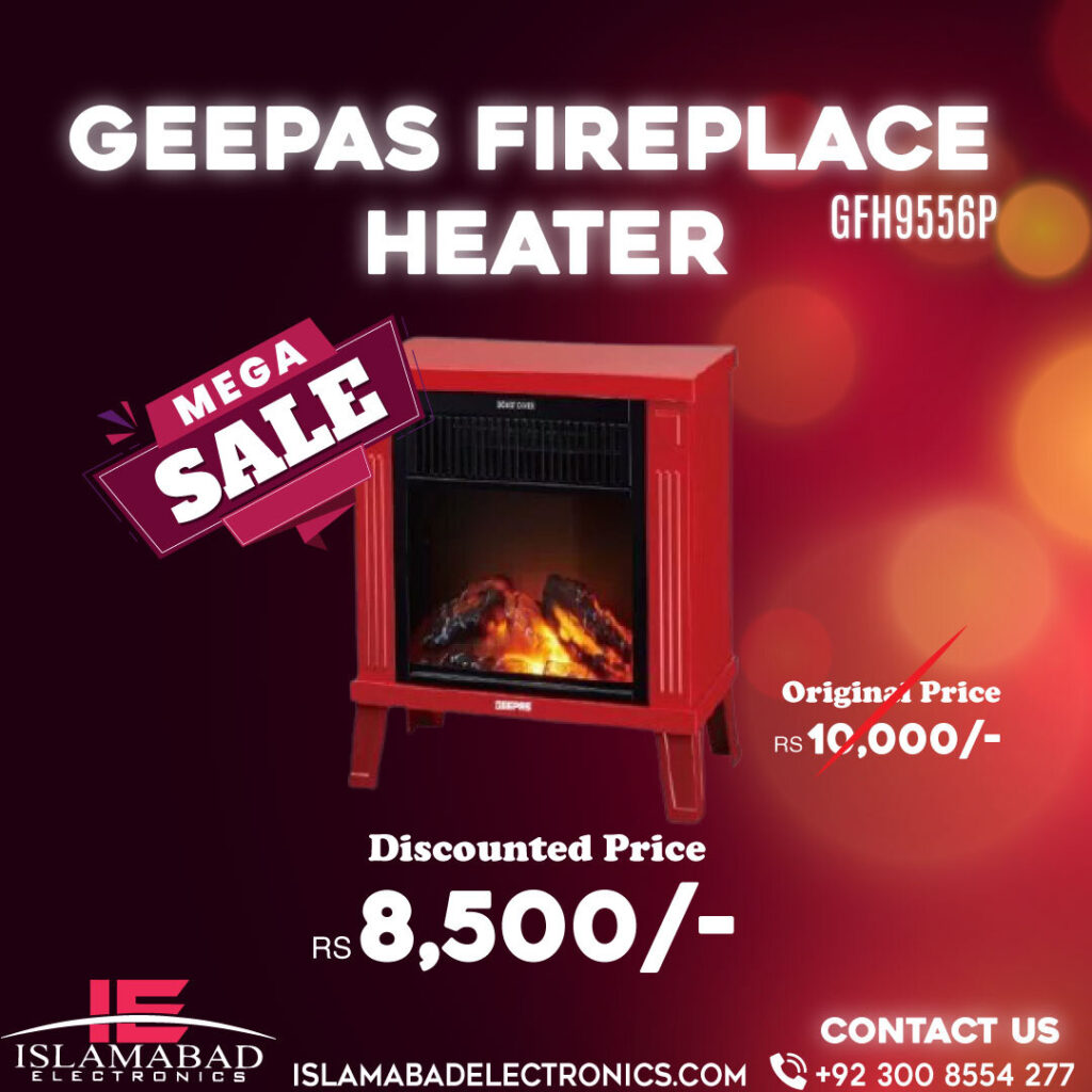 GEEPAS Fireplace Heater GFH9556P Islamabad Electronics, Pakistan